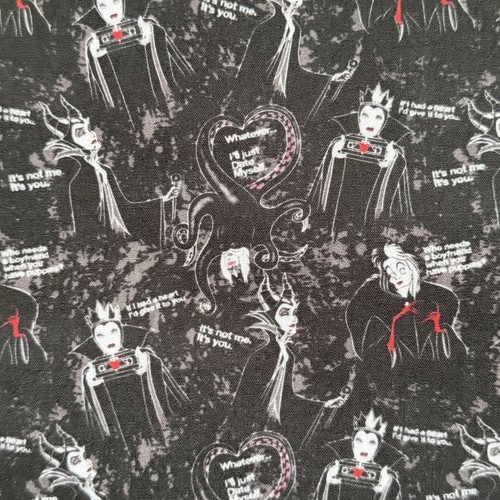 Disney Villains Maleficent Evil Queen Character Fabric Fat Quarter Poly ...