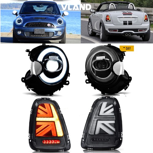 LED Headlights + Clear Tail Lights Set For 2007-2013 Mini Cooper R56 ...