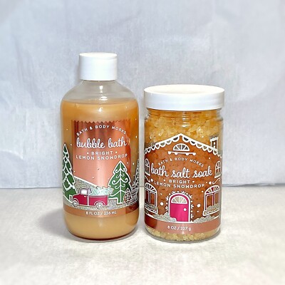 Bath and Body Works Bright Lemon Snowdrop Bubble Bath and Bath Salt ...