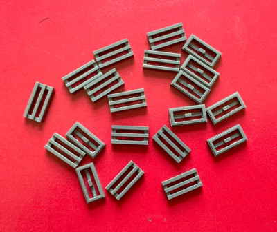 LEGO 1x2 DARK GRAY TILE Modified Grill (20 pieces) #2412 Grey Bricks ...