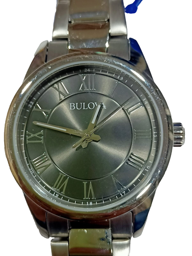 96L272 BULOVA DIAL GRAY STAINLESS STEEL WOMAN'S WATCH M-230 | eBay