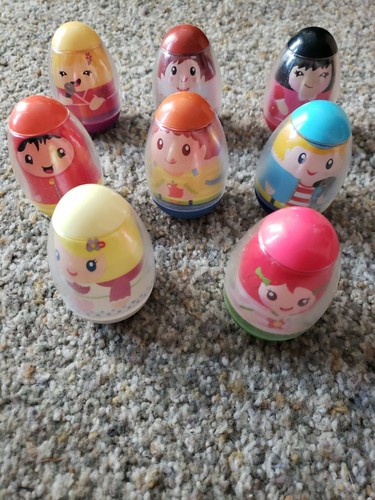 Egg Shaped Hasbro People Weebles set of 8 with spinner and car | eBay