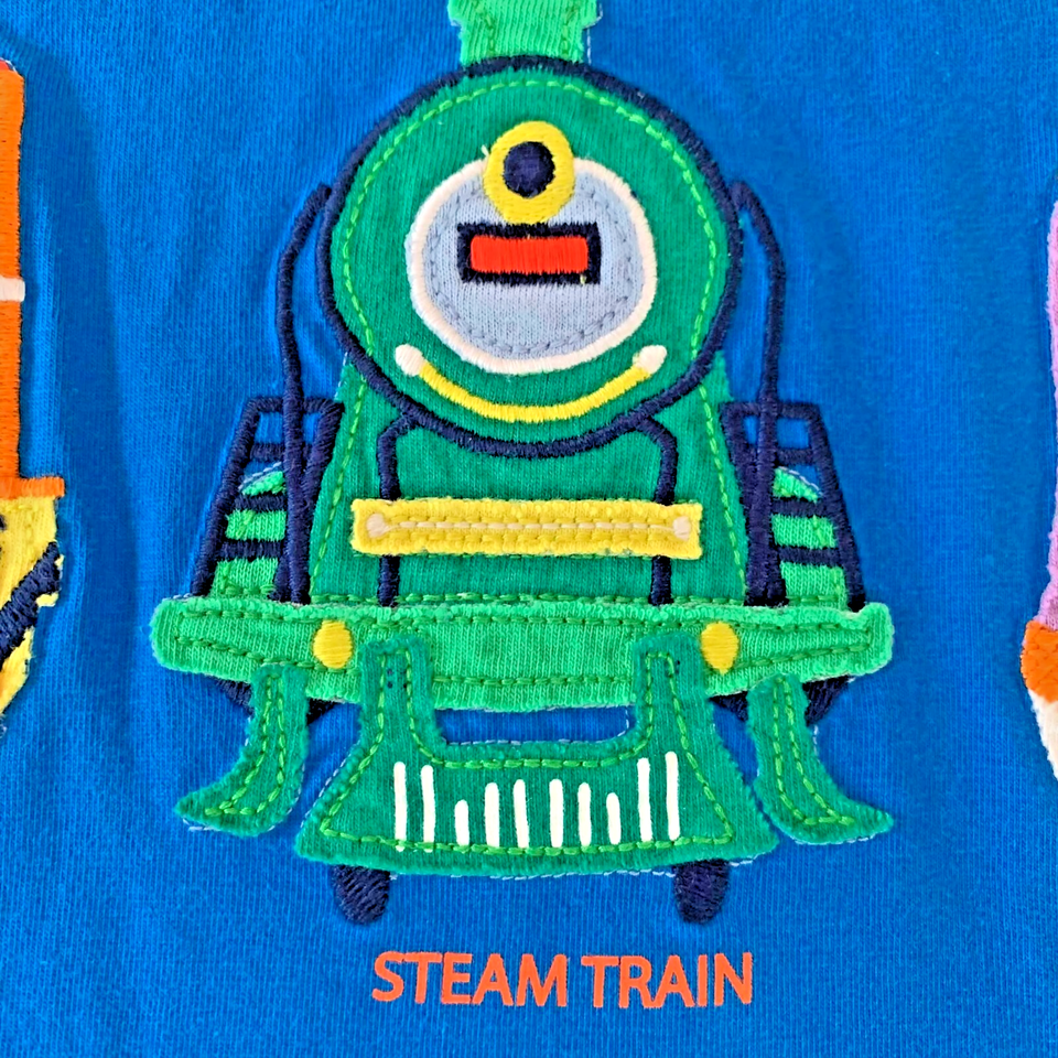 MINI BODEN Awesome Train Appliqué Long Sleeve Shirt. Size 11-12 Years ...