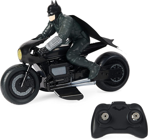 Batcycle RC with Batman Rider Action Figure, Official Batman Movie ...