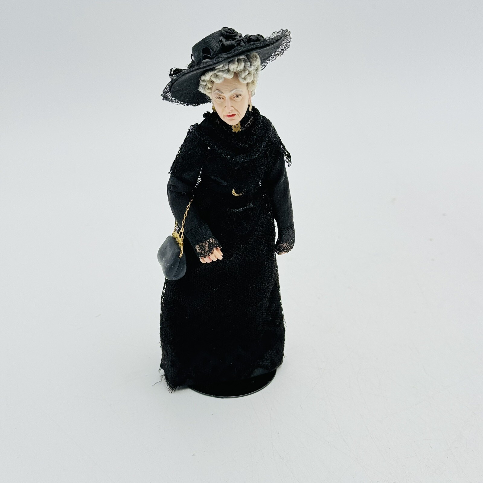 Artisan MARCIA BACKSTROM Mourning Lady Doll '95 Dollhouse Miniature ...