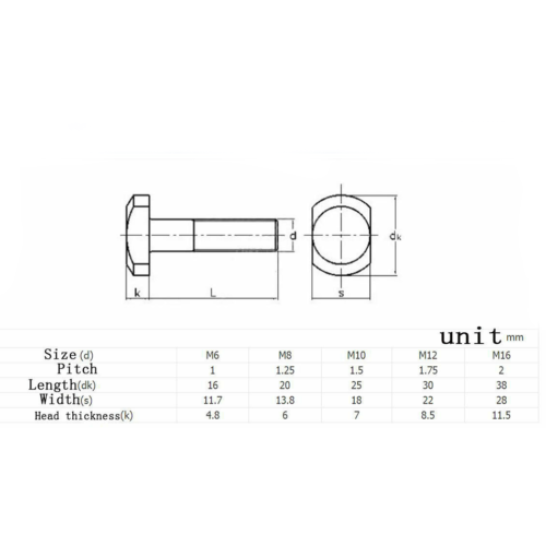 M5 M6 M8 M10 M12 304 Stainless T Bolts T-Slot T Head Slot Bolt hammer ...
