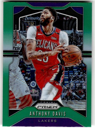 2019-20 Panini Prizm Prizms Green Anthony Davis #222 Los Angeles Lakers ...