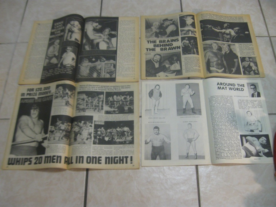 70s VINTAGE WRESTLING MAGAZINES ANDRE THE GIANT OTHERS VERY RARE NWA ...