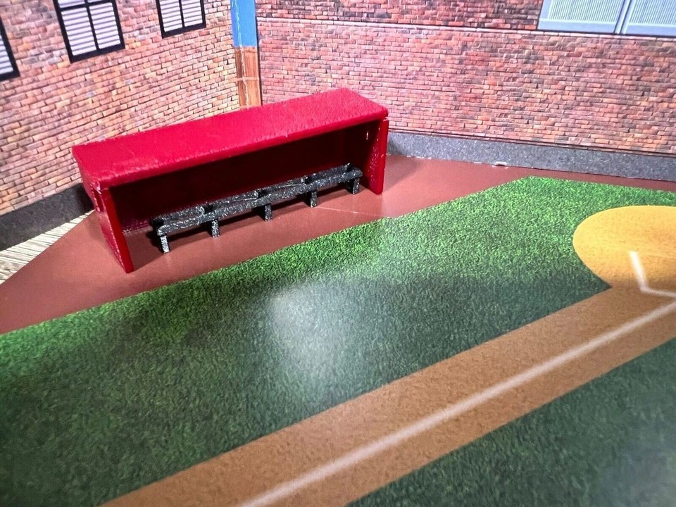 Set of 2 HO Scale Baseball Dugouts and Benches for Model Train Layouts ...