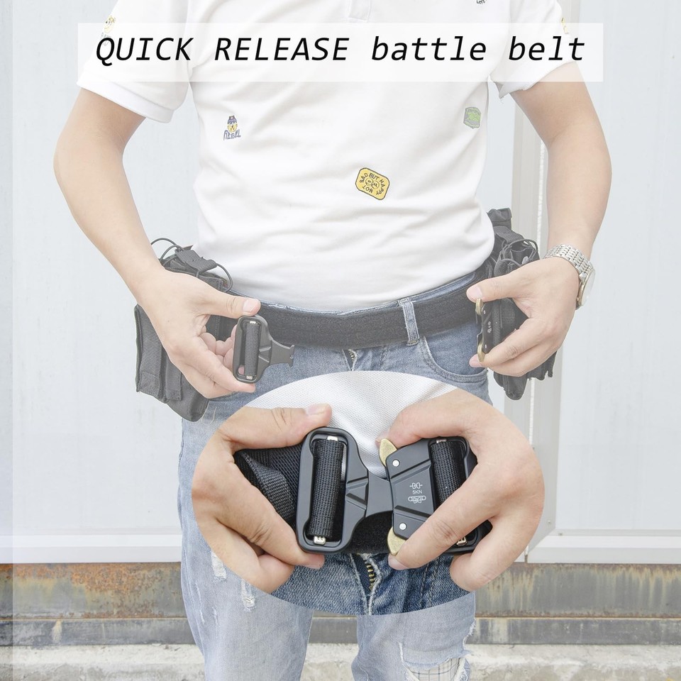 Tactical Battle Belt Set 7pcs Combat Duty Belt Law Enforcement Utility ...