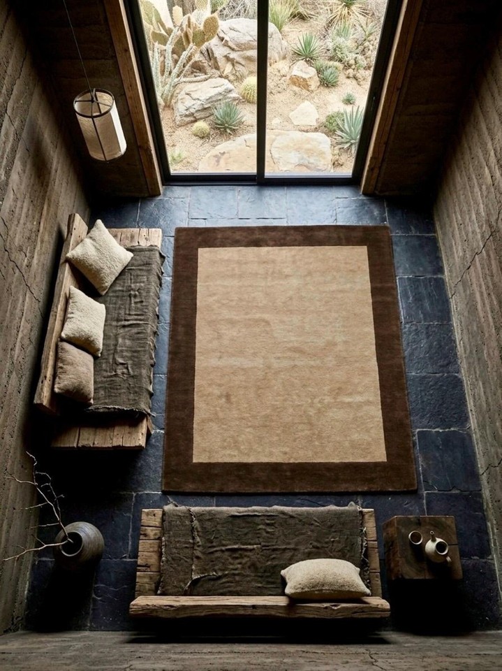 Hand-Tufted Wool Rug – Modern Minimalist Solid Brown Living Room Carpet ...