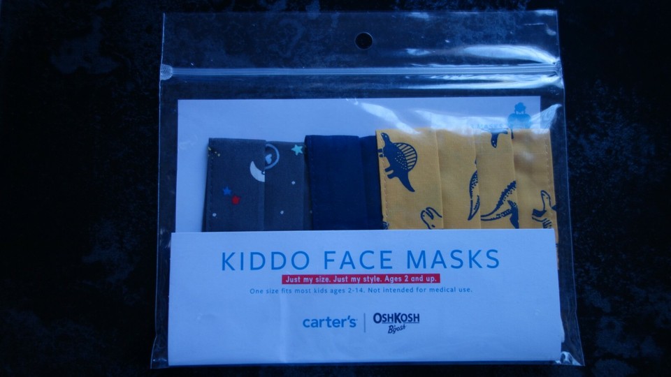 Kids Carter Dinosaurs, Space & Navy Washable Cloth Face Masks 3 Pack $9 ...