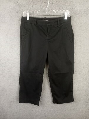 Dockers Capris Pants Womens 4 Regular Black Chino Casual Slash Pocket ...