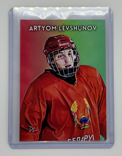 Artyom Levshunov Limited Edition Artist Signed Team Belarus Hockey Card 2/10 | eBay