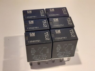 SET OF 6 GM DENSO 5 PRONG MULTIPURPOSE RELAY 2751 - 13502751 | eBay
