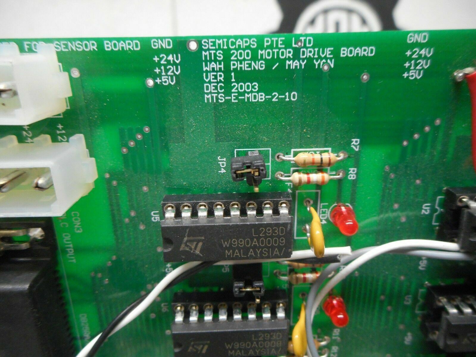 SEMICAPS PTE MTS 200 Motor Drive Board MTS-E-MDB-2-10 Used With ...