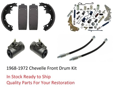 68-72 Chevelle Brake Kit Front Drums Wheel Cylinder Brake Hose Etc ...