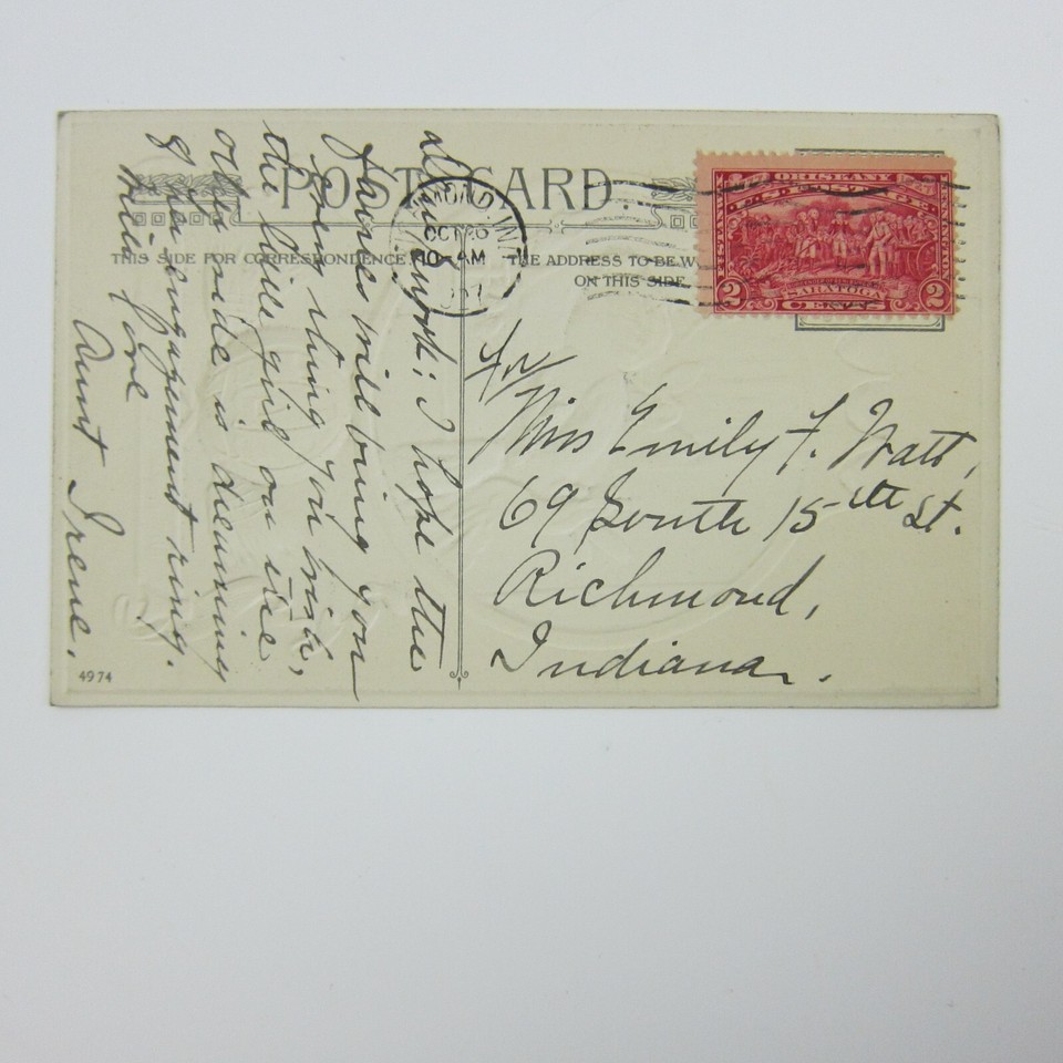 Vintage Halloween Postcard Diamond Ring Girl Sleep 3 Fairies Jack-O ...