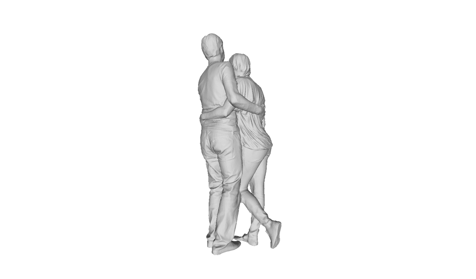 Printle S Couple 095--Young in Love Romantic Hug Figure for Dioramas ...