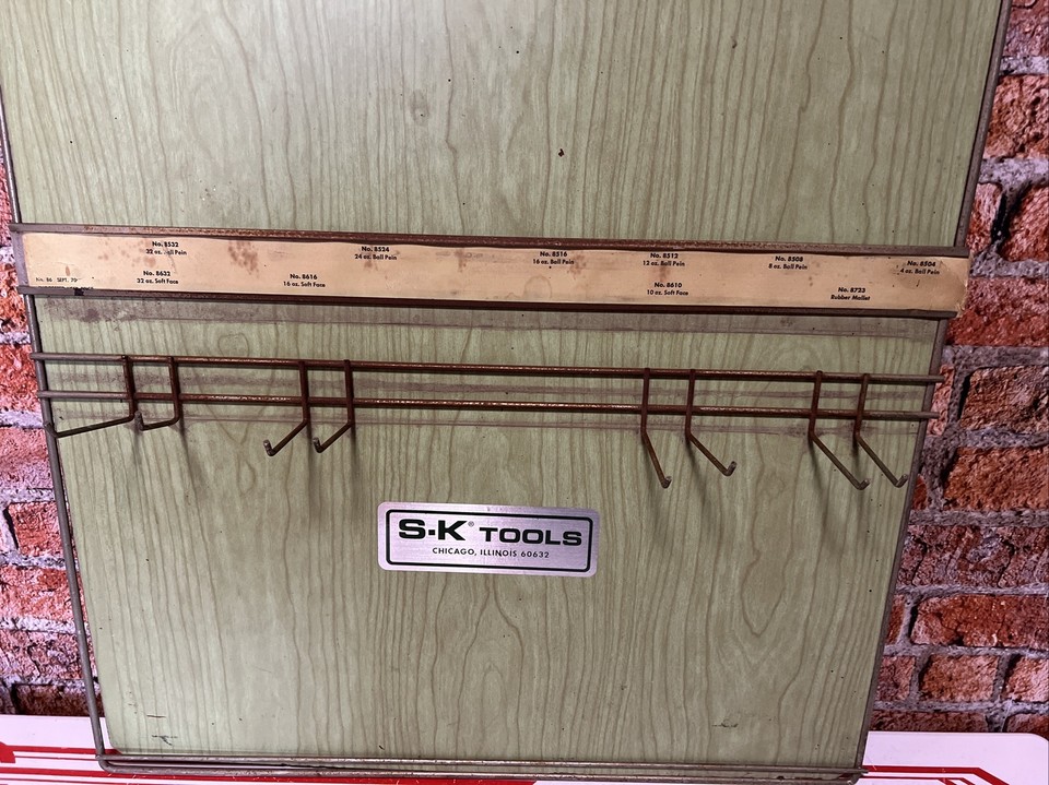 S-K TOOLS HAMMERS Tool Board Retail Advertising Display Holder Rack ...