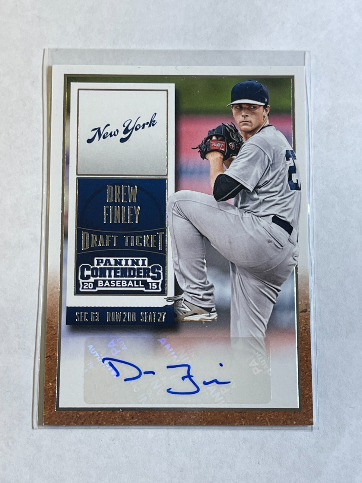 Drew Finley 2015 Panini Contenders Draft Ticket Auto #49 New York ...