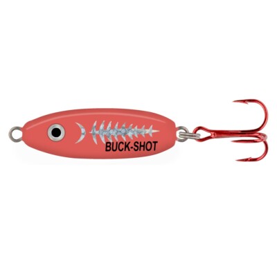 Northland Tackle Buck Shot Rattle Spoon 5 - Super Glow Exo Red - 3/8 oz ...