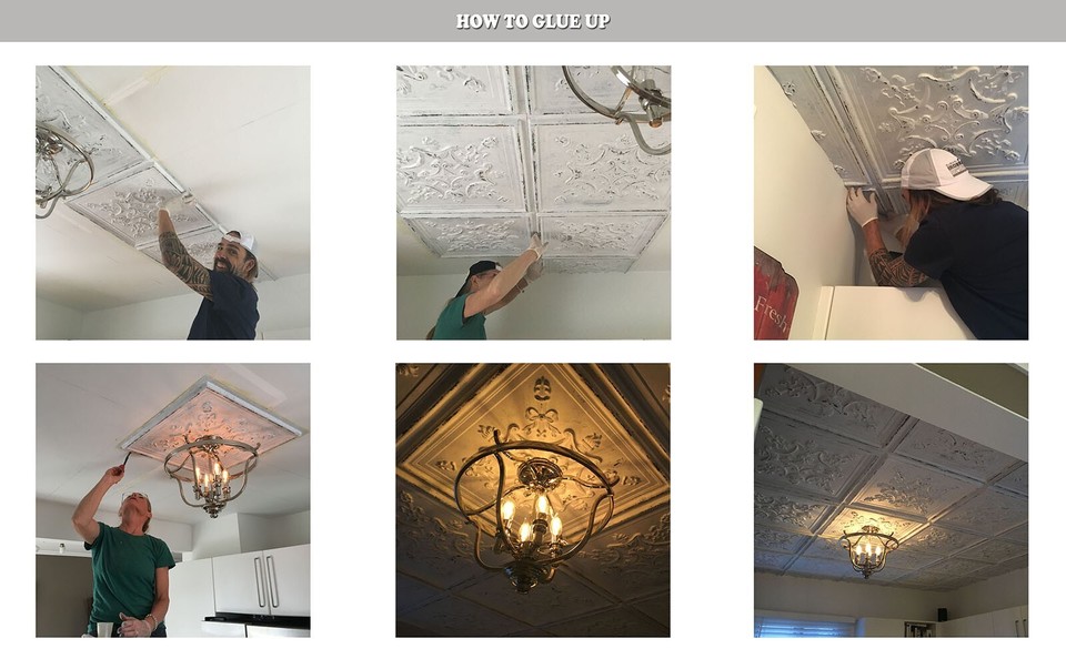 Chalk painted ceiling tiles Interior roof panels for Cafe Club PL85 ...