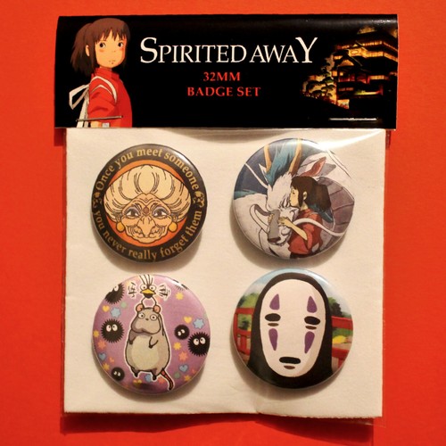 Studio Ghibli Spirited Away badge set of 4x32mm metal button pin Hayao ...