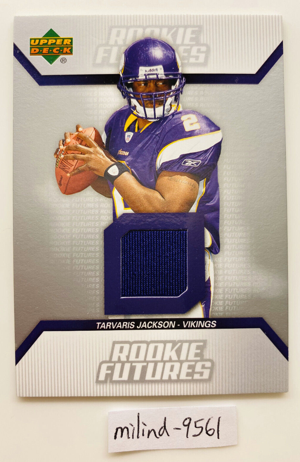 2006 Upper Deck Tarvaris Jackson Patch Rookie Futures #RF-TJ Rookie ...