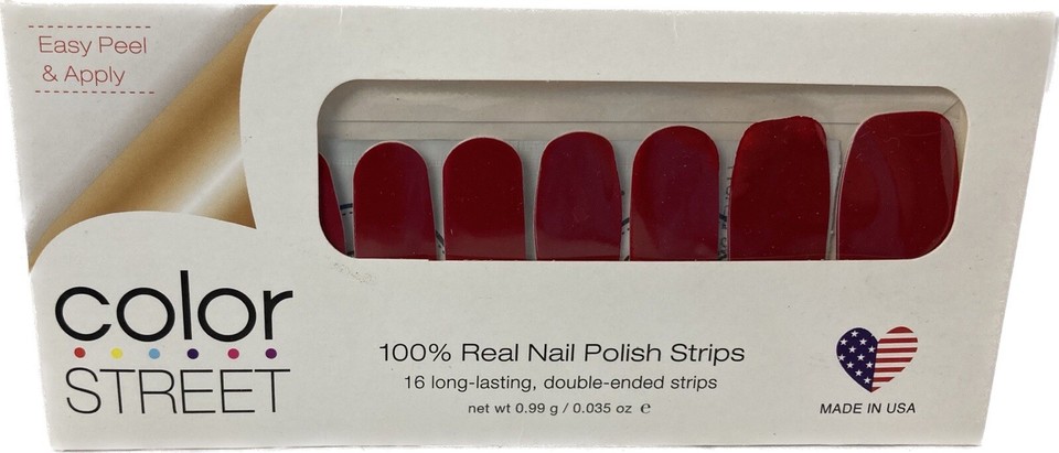 Color Street Nail Strips BEIJING BEAUTY Red Polish Small Package Brand ...