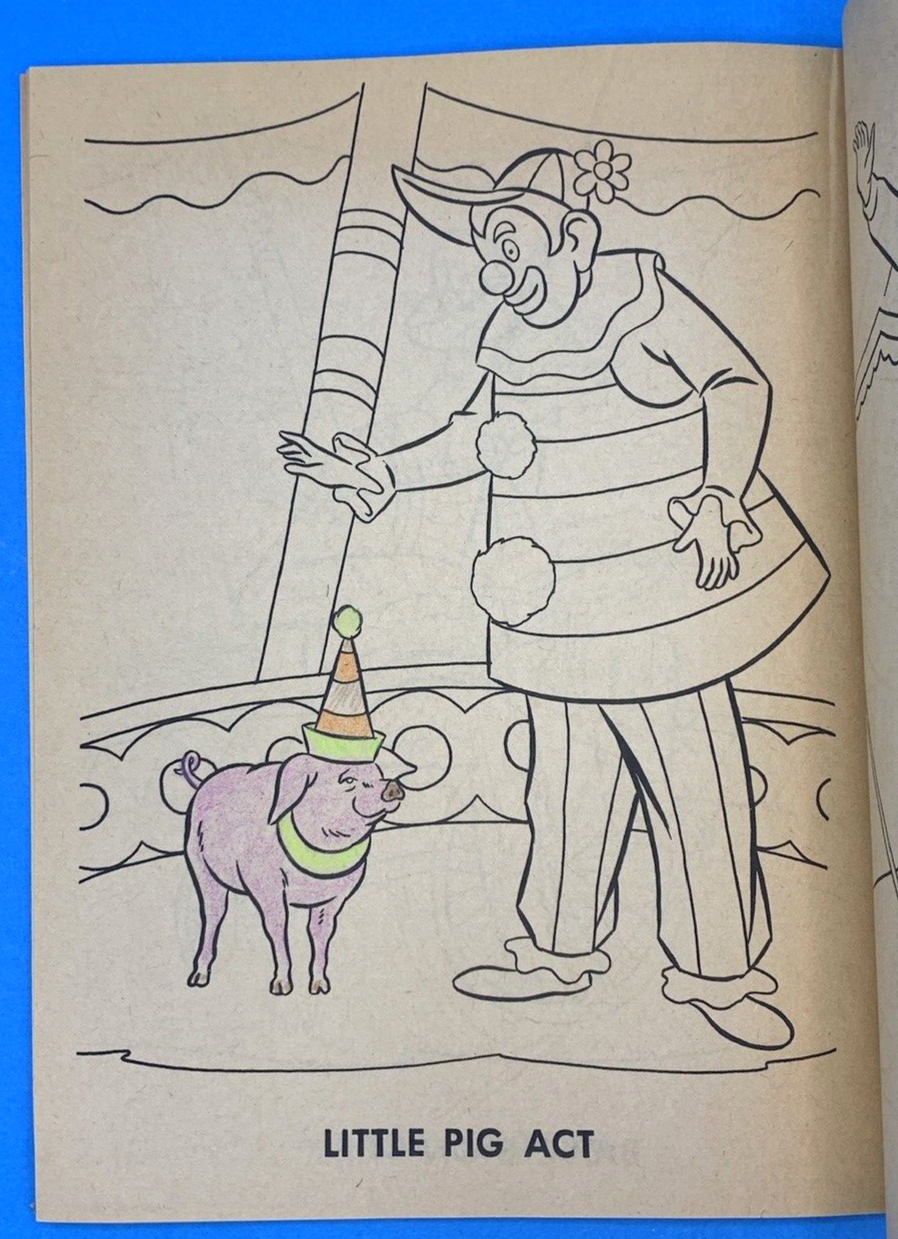 Coloring Book Color Circus Clowns Animals Playmore 1973 Vintage | eBay