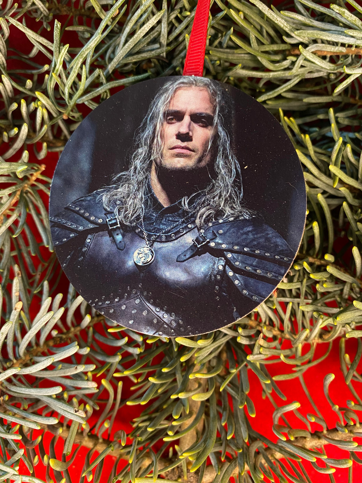 THE WITCHER Henry Cavill CHRISTMAS TREE ORNAMENT Gift Exchange Stocking ...