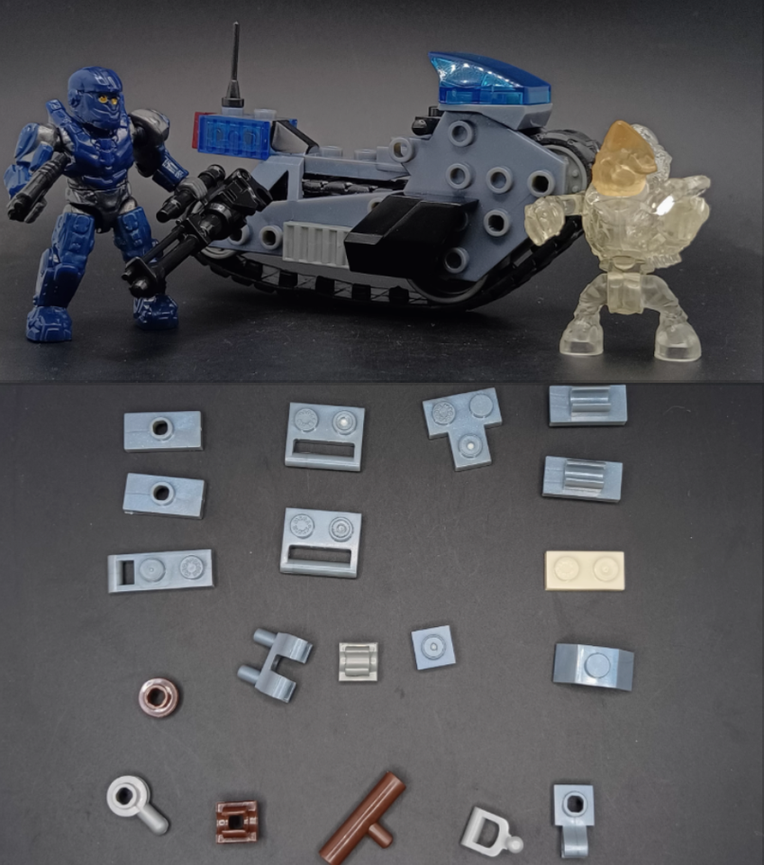 Mega Bloks Halo Track Battlefield Motorcycle Vehicle Movable Building ...