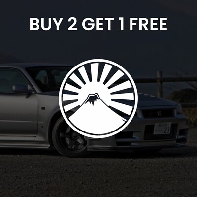 JDM Rising Sun Mt Fuji Vinyl Decal Sticker - Car Window Racing JDM | eBay