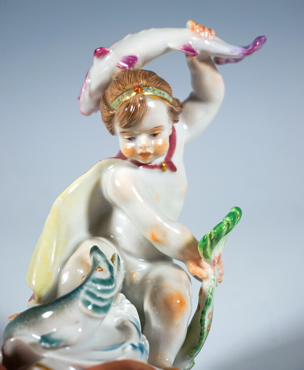 MEISSEN FIGUR TIER KREISZEICHEN " FISCH " ZODIAC SIGN PISCES H. THEIN ...