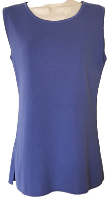 New Exclusively Misook Small purple thin knit sleeveless blouse tank ...