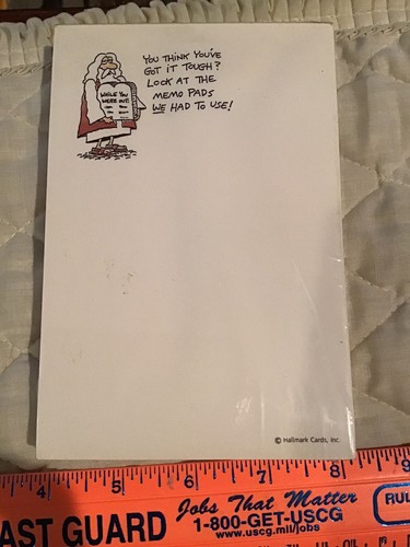 VINTAGE HALLMARK MEMO NOTE PAD Moses Ten Commandments Humorous 125 ...