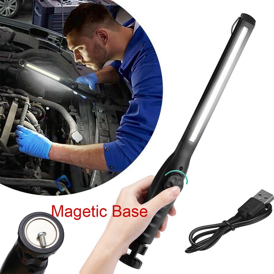 2PCS COB LED Work Light Rechargeable Car Garage Mechanic Torch ...