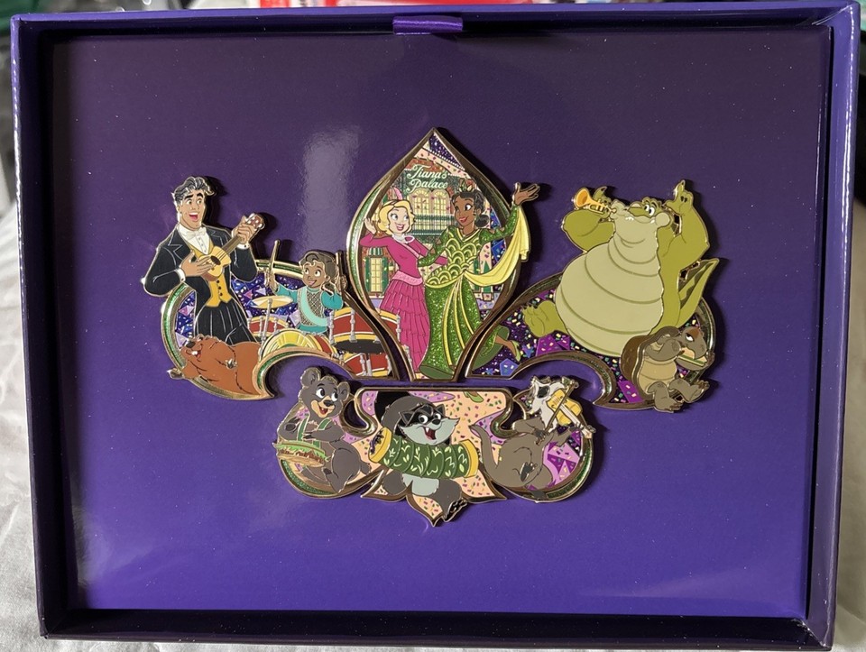 WDI MOG Tiana Mardi Gras Pin Set Box Disney Princess Frog Palace 2025 ...