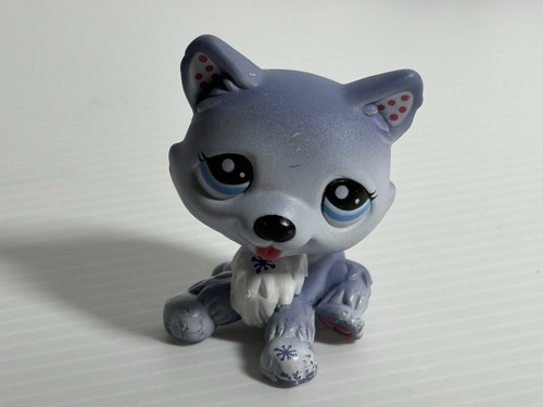 Littlest Pet Shop LPS Authentic #1617 Husky Blue Snowflake Puppy Dog ...