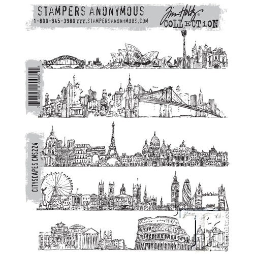 Tim Holtz Stampers Anonymous "CITYSCAPES" Rubber Cling Stamp Set ...