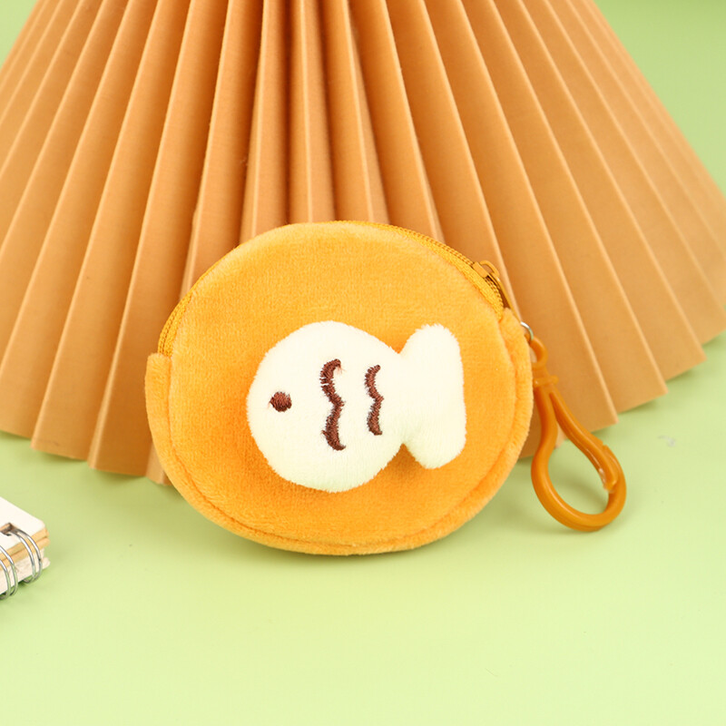 Cute Cat Fish Coin Purse Plush Animal Wallet For Women Kids Zipper Coin ...