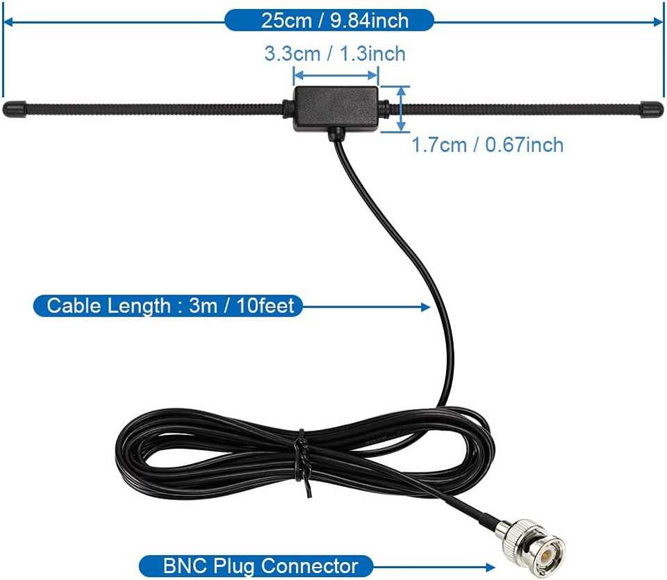 Police Scanner Antenna, 20-1300Mhz BNC Mount, Compatible with Uniden ...