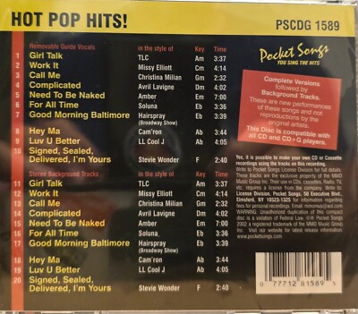 1589 POP POCKET SONGS KARAOKE CDG LOT MI | eBay