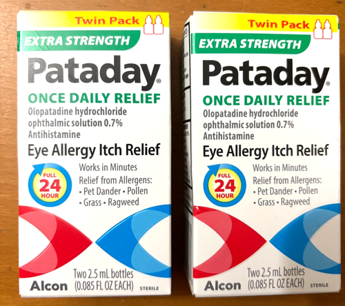 Pataday Once Daily EXTRA STR.Allergy Relief 2.5ml Twin Pk.*LOT OF 2 ...