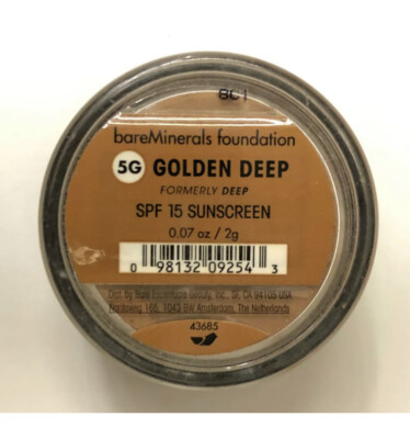 bareMinerals Loose Powder Foundation SPF 15 - Golden Deep 0.07 oz / 2 g ...