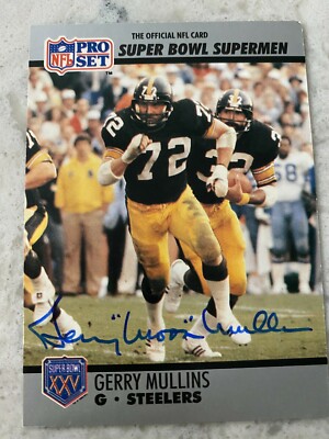 Gerry "Moon" Mullins signed PITTSBURGH STEELERS card SUPER BOWL ...