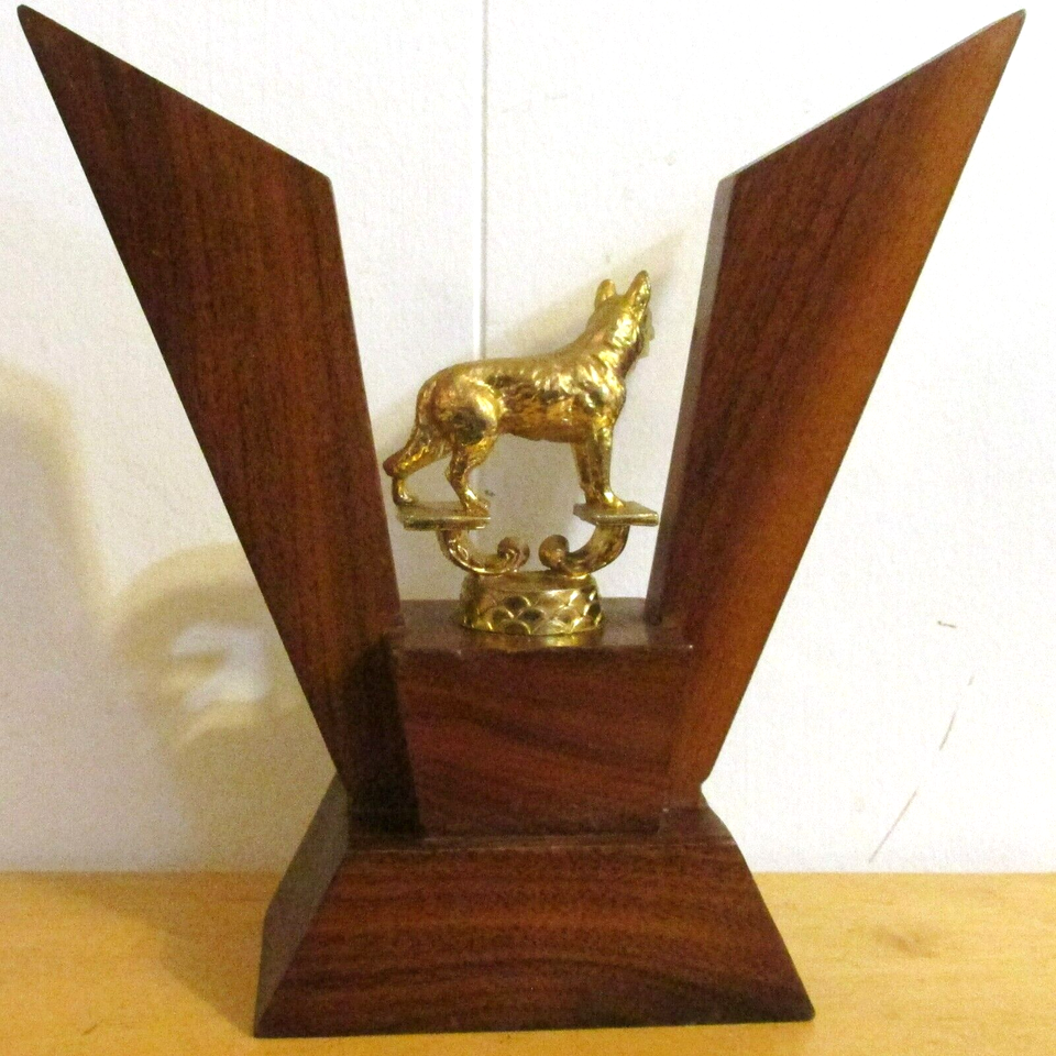Vj tage 1961 10 " Brass & Wood Dog Trophy for "Best of Opposite Sex" | eBay