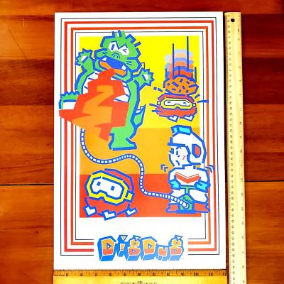 NEW! DIG DUG Vintage ARCADE Game Side 12x18" Wood Wall Art Hanging Sign ...