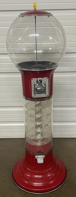 58 Inch Wizard Beaver Spiral Gumball Machine Red 25 Cent Coin Mech PICK ...